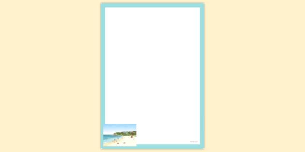 FREE! - Simple Blank Bondi Beach Page Border | Page Borders | Twinkl