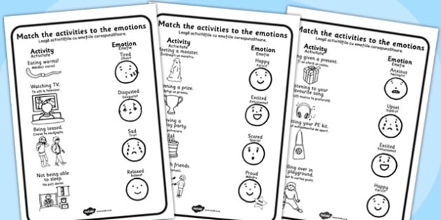 Emotions Activity Worksheets Romanian Translation - romanian