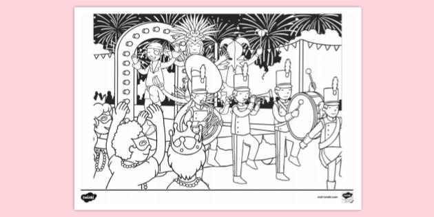 FREE! - Mardi Gras Parade Colouring Sheet | Colouring Sheets
