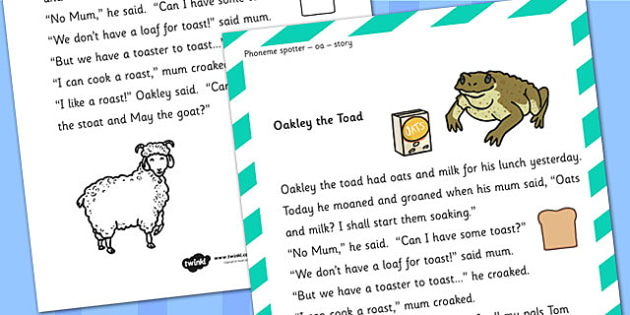 oa Phoneme Spotter Story - Phonics Resources