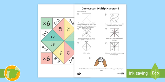 Comecocos: Multiplicar por 6 (teacher made)