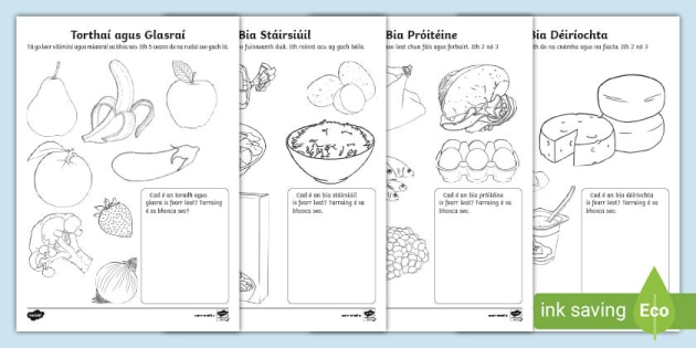 Bia Sláintiúil Bileoga Dáthúcháin (teacher made)