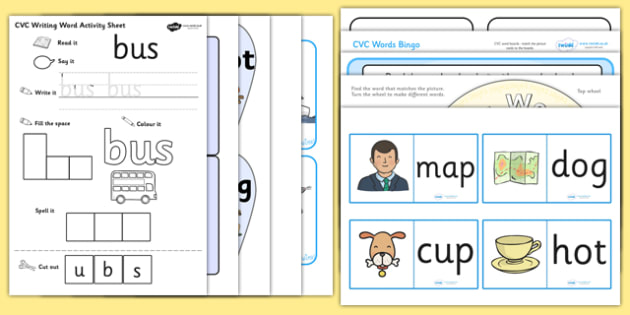 CVC Words Resource Pack (teacher made)