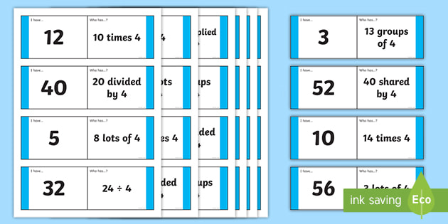 Loop Cards 4 Times Table (teacher made)
