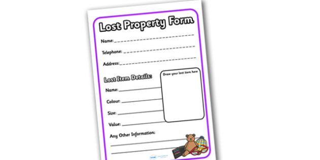 FREE! - Lost Property Role Play Form (teacher made)
