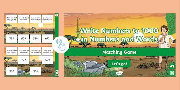 Writing Numbers to 1000 in Numbers and Words KS2 Maths Matching Game