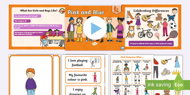 PSHE Stereotypes KS1 Lesson Pack - Growing Up: Pink and Blue