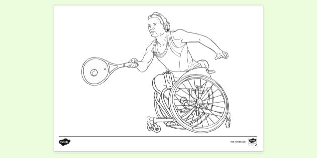 FREE! - Wheelchair Tennis Colouring | Colouring Sheets