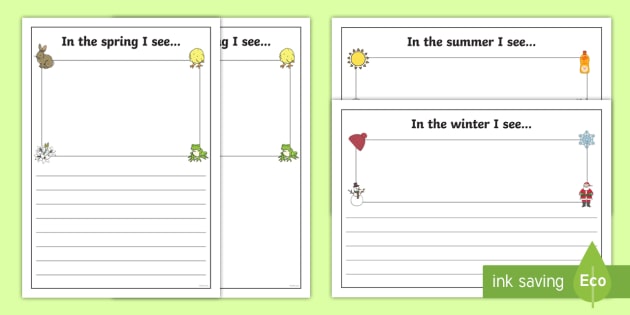 Seasons I See Writing Frames (teacher made)