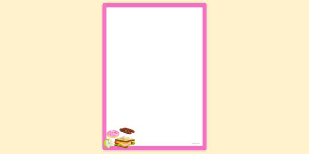 FREE! - Cute Food Page Border | Page Borders | Twinkl Resources