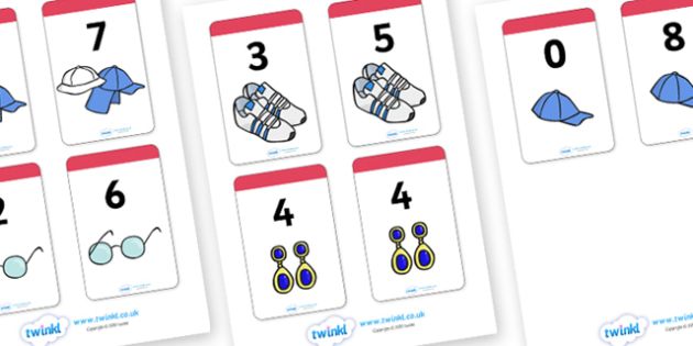 Number Bonds to 8 Matching Cards (Clothing)