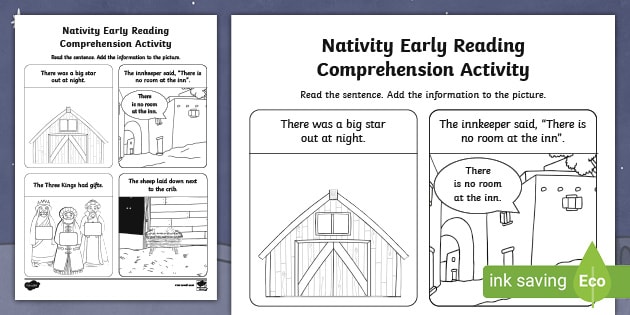 Nativity-Themed Phase 4 Early Reading Comprehension Activity