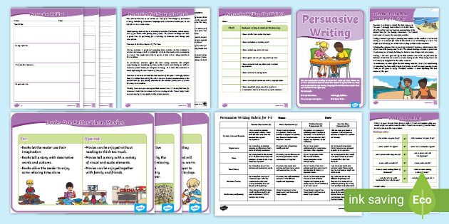 Persuasive Writing Resource and Activity Pack for Years F-2