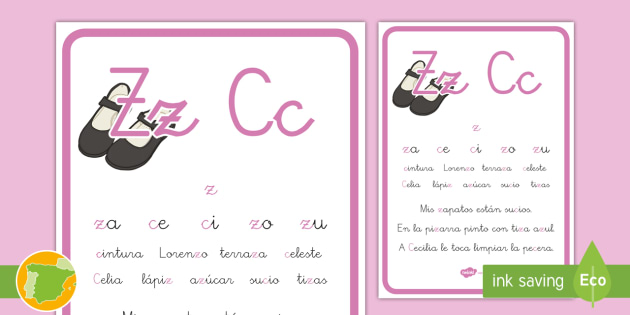 Cartilla de lectura: La letra Z y C (teacher made)