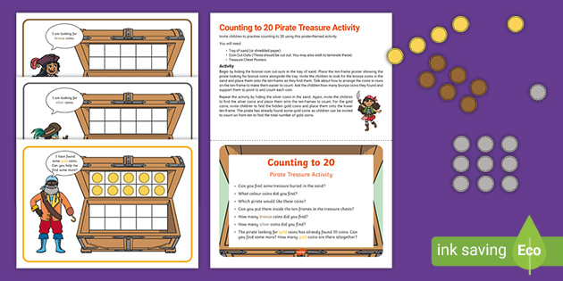 👉 Counting to 20 Pirate Treasure Activity (teacher made)