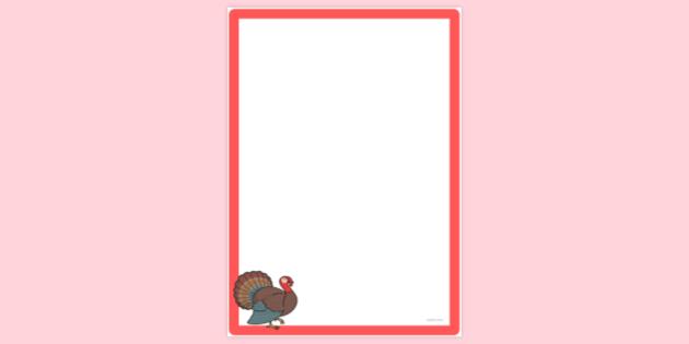 FREE! - Turkey Page Border | Page Borders | Twinkl