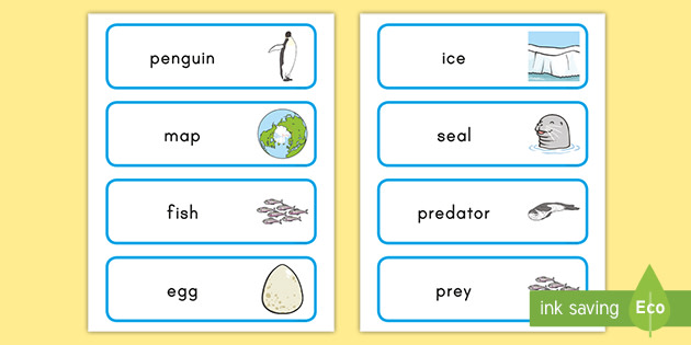 Penguin Word Cards