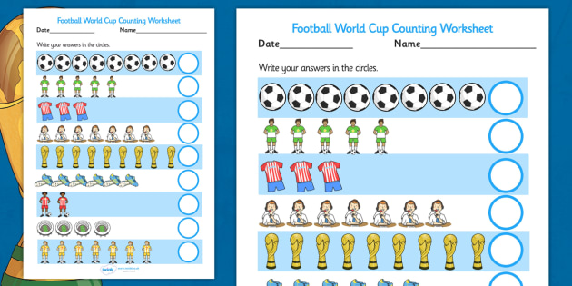 Football World Cup Counting Worksheet (teacher made)