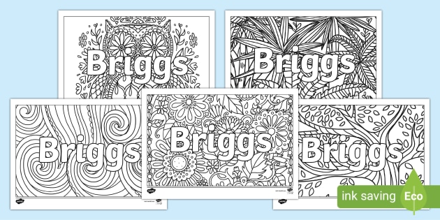 FREE! - Briggs Mindfulness Name Colouring Activity