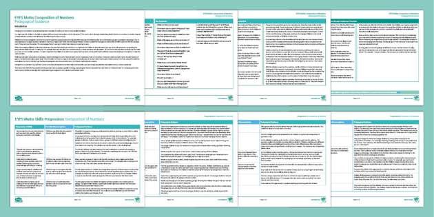 EYFS Composition of Number Skills and Pedagogical Guidance