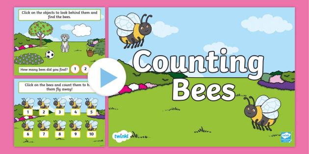 1-10 Find the Bees and Count Interactive PowerPoint