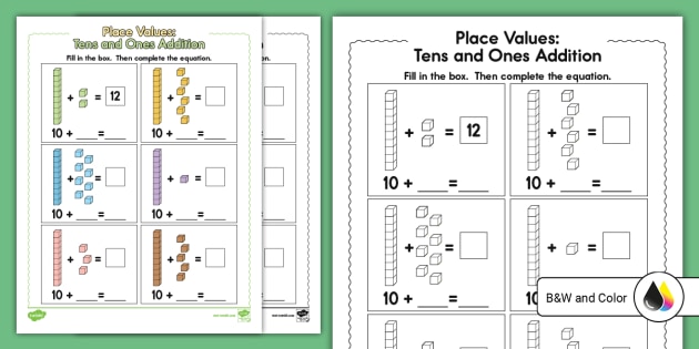 Place Values Tens And Ones Fall Math Free Worksheet Made By Teachers