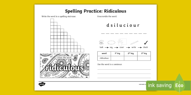 Silly Noun Worksheet