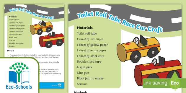 Toilet Roll Tube Race Car Craft (teacher made)
