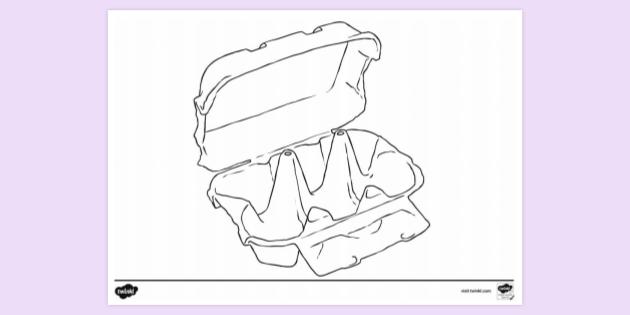 FREE! - Egg Box Colouring Sheet | Colouring Sheets | Twinkl