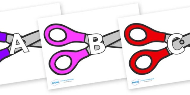 A-Z Alphabet on Scissors