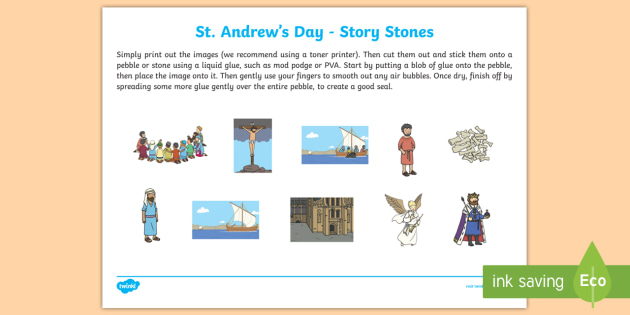 St Andrew's Day Story Stone Cut-Outs - Saint, Patron, Scotland, Disciple