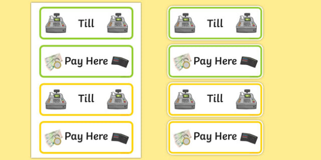 Role Play Till Sign (teacher made)