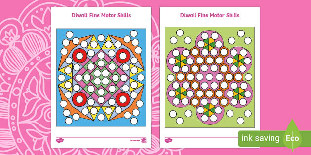 Diwali Button Placing Fine Motor Skills Activity