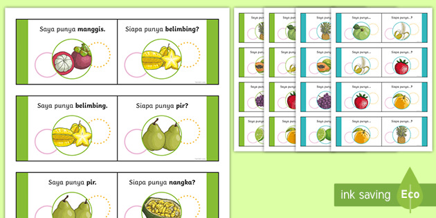 Fruit Loop Cards Indonesian (teacher made)