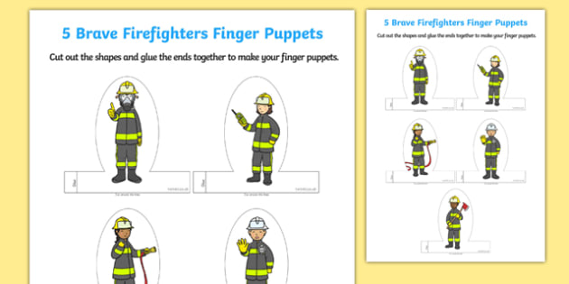 Firefighter Finger Puppets