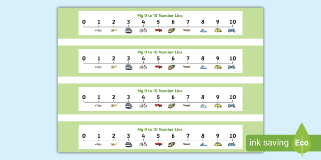 Transport Number Line (0-10) (teacher made)