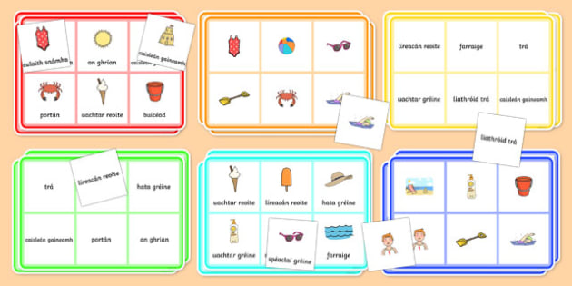 Ar an Trá, Gaeilge Bingo - Irish