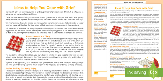 Coping With Grief Guidance Resource - Twinkl - Wellbeing