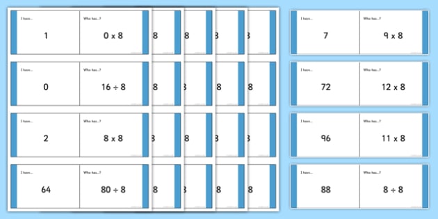 Loop Cards 8x Table (teacher made)