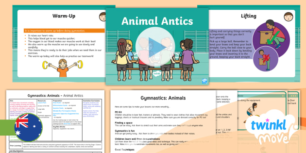 Move PE Year 1 Gymnastics: Lesson 1: Animal Antics Lesson Pack
