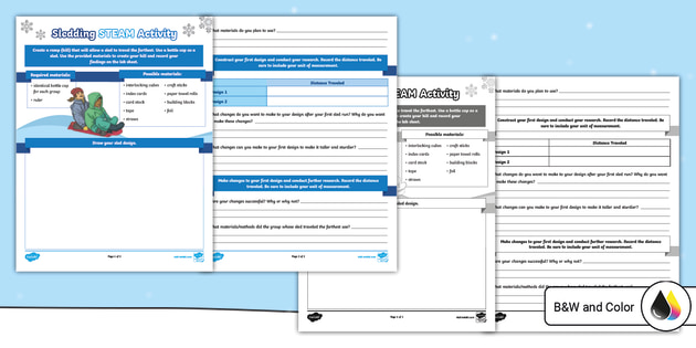Sledding STEAM Activity (teacher made)