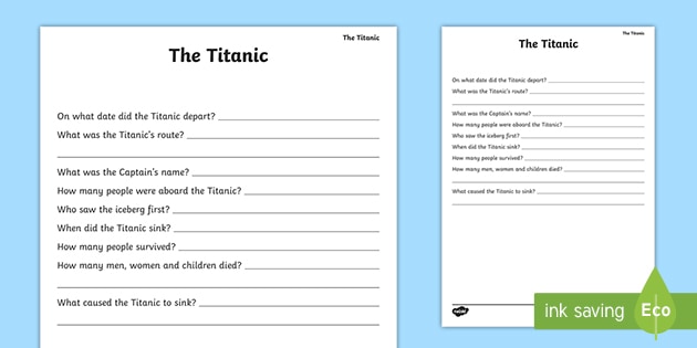 The Titanic Research Writing Frames - the titanic research writing frames