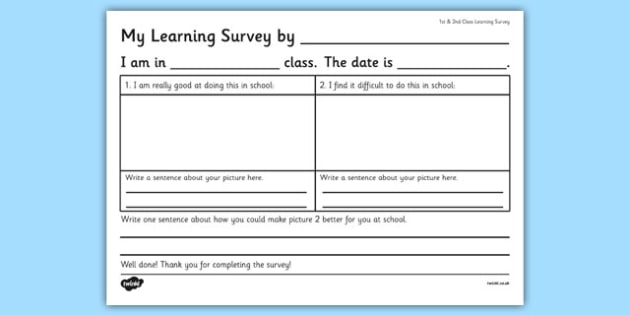 1st and 2nd Class Learning Survey (teacher made)