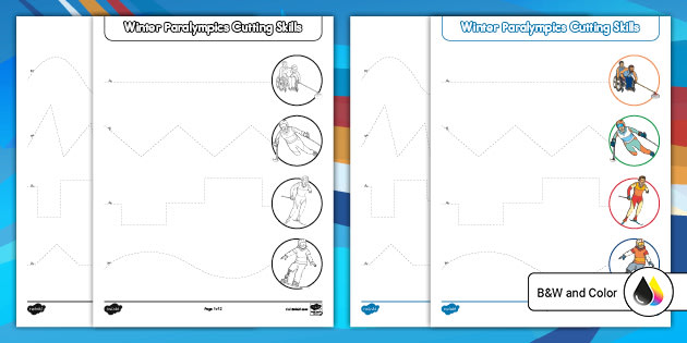 Winter Paralympics Cutting Activity – Twinkl USA Resources