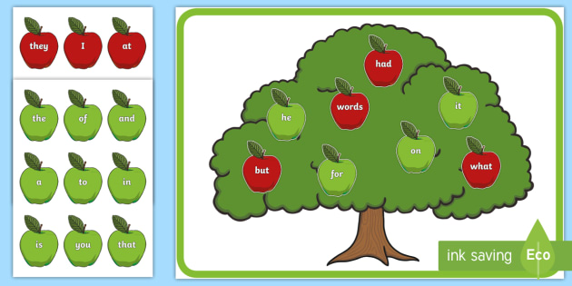 Sight Word Apples Cut-Outs (teacher made)