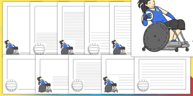 The Paralympics Rugby Page Borders (teacher made)