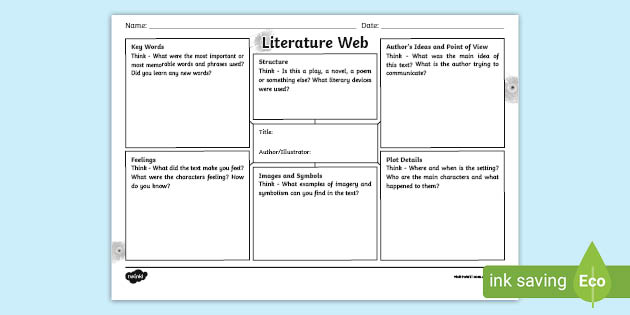 Printable Literature Web | Primary English Resources