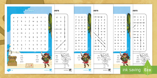 Pirate Vocabulary Wordsearch - ESL Vocabulary Resources