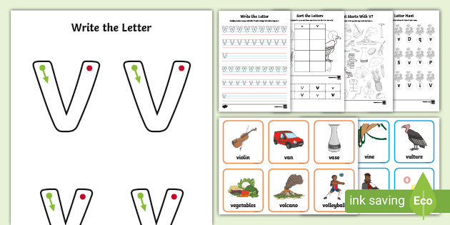 Letter V Handwriting Activity Pack (teacher made)