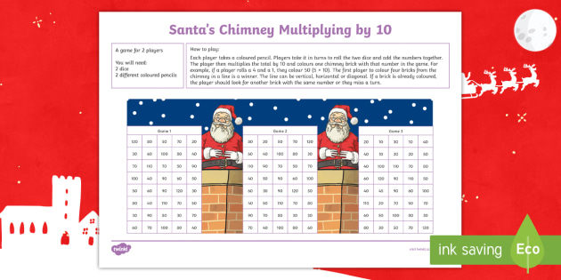 Santa's Chimney - Multiplying By 10 Worksheet / Worksheet